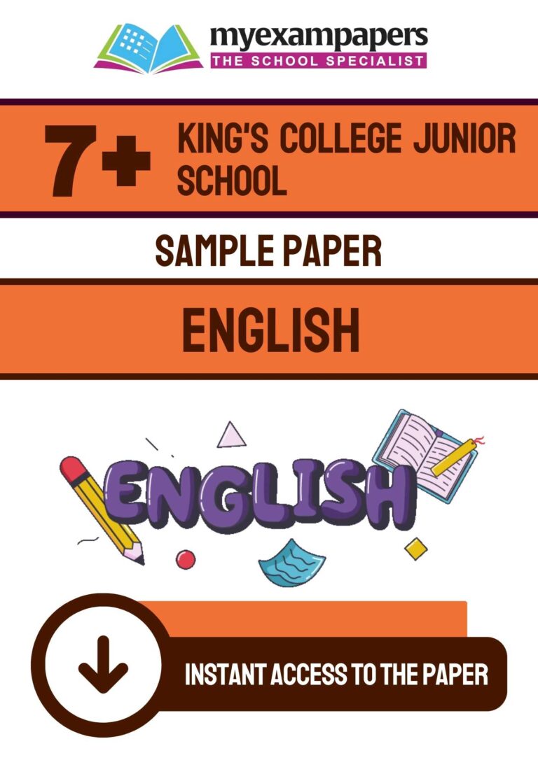 7+ King’s College Junior School – English – MyExamPapers UK